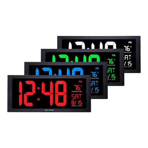 Buy AcuRite Large Digit LED Calendar Clock With Indoor Temperature - 14 ...