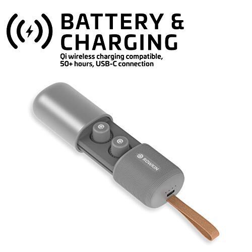 Rowkin Ascent Charge True Wireless Earbuds - Slate Gray - Tejar.pk