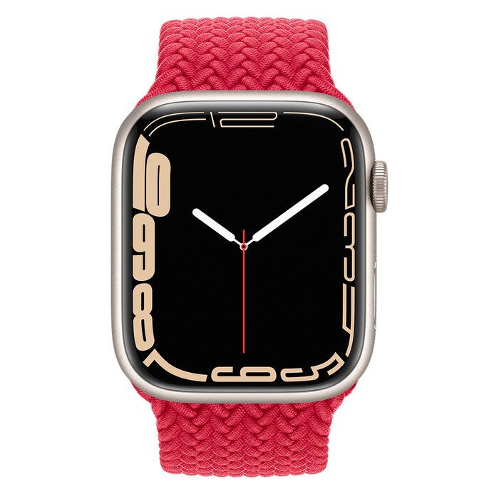 Buy Apple Watch Series 7 Starlight Aluminum Case with Braided Solo Loop ...