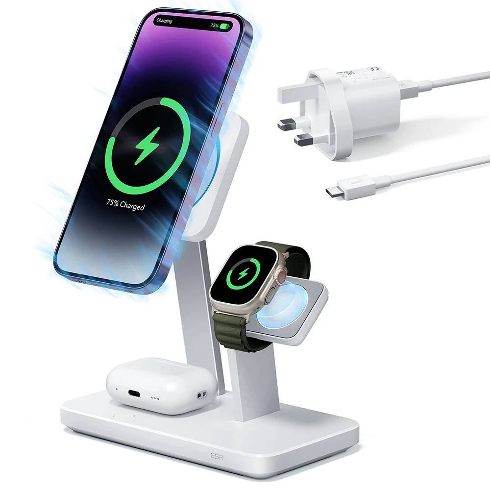 Buy ESR 25W 3-in-1 Wireless Charger with MagSafe + CryoBoost - UK Plug ...