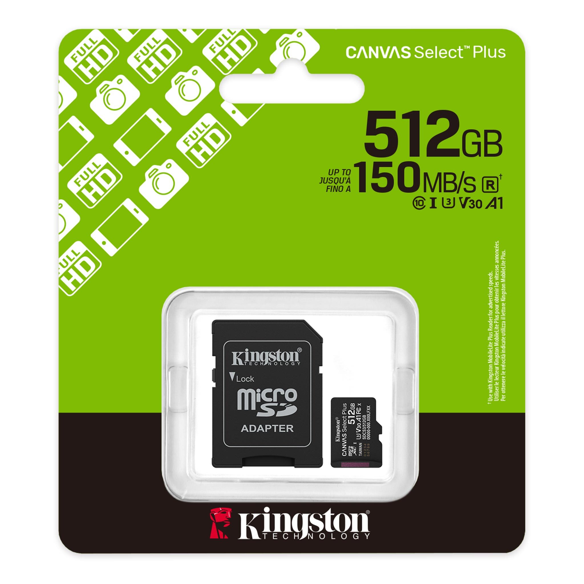 Buy Kingston Canvas Select Plus microSD Memory Card - 512GB - SD ...