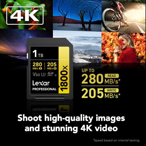 Buy Lexar Professional 1800x SDXC UHS-II Card GOLD Series - 1TB - 1 ...