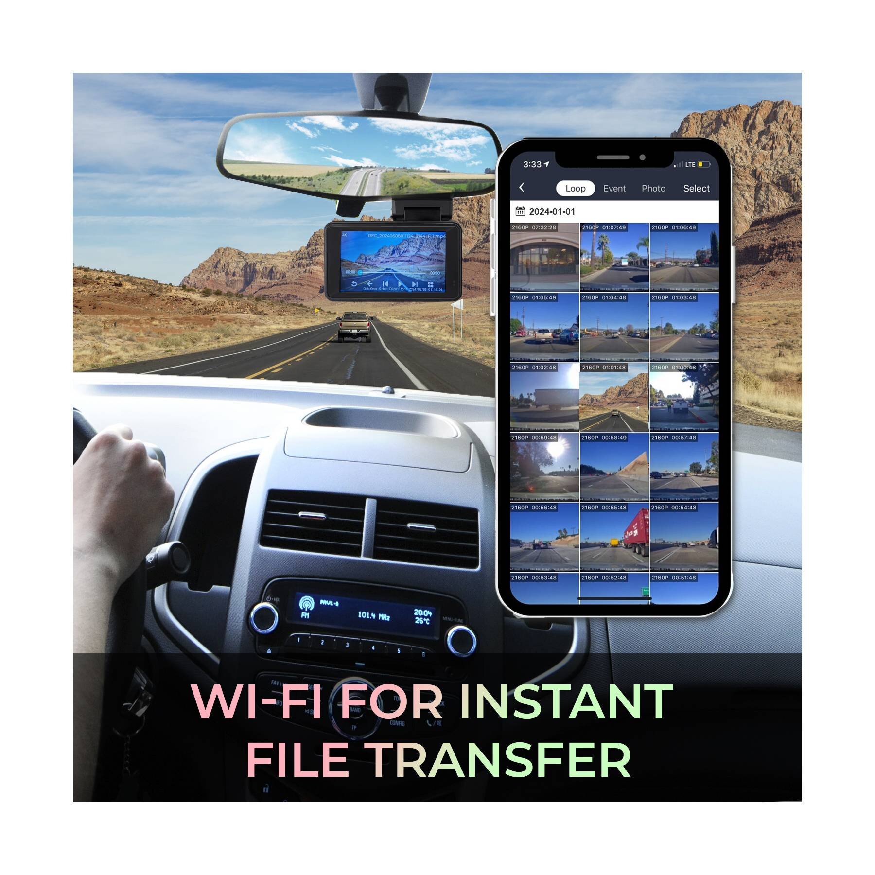 Buy myGEKOgear Orbit D220 2K Quad HD AI Front and Rear Dash Cam online ...