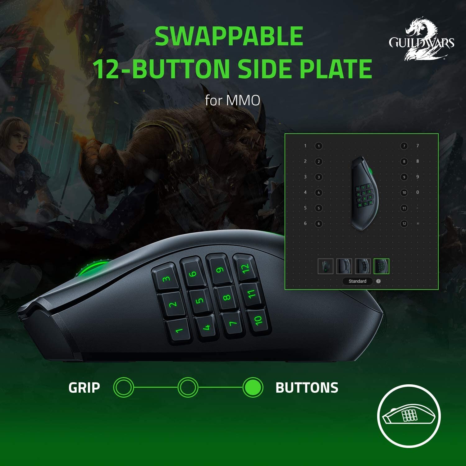 Buy Razer Naga Pro Wireless Gaming Mouse with Swappable Side Plates ...