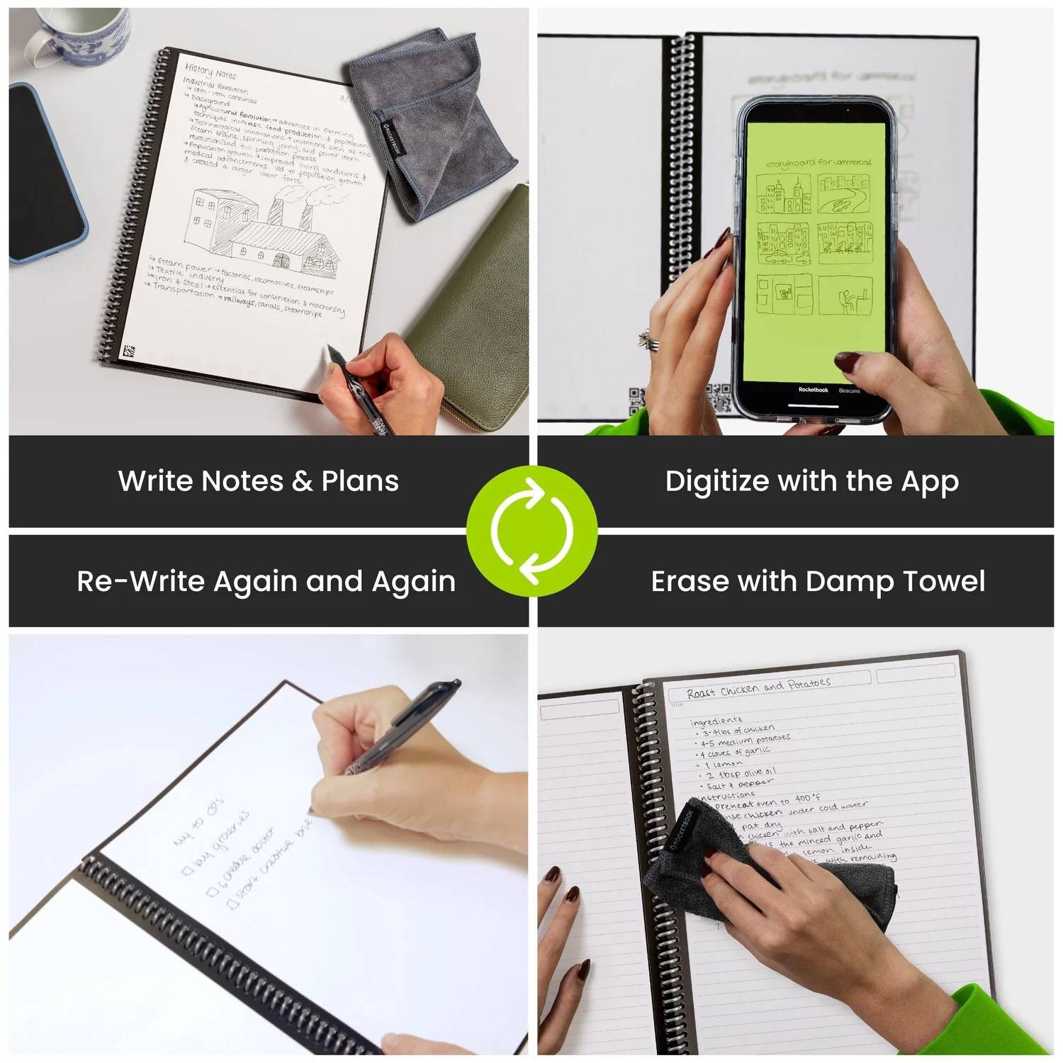 Buy Rocketbook Core Reusable Notebook (Next Gen) - Letter - Lined ...