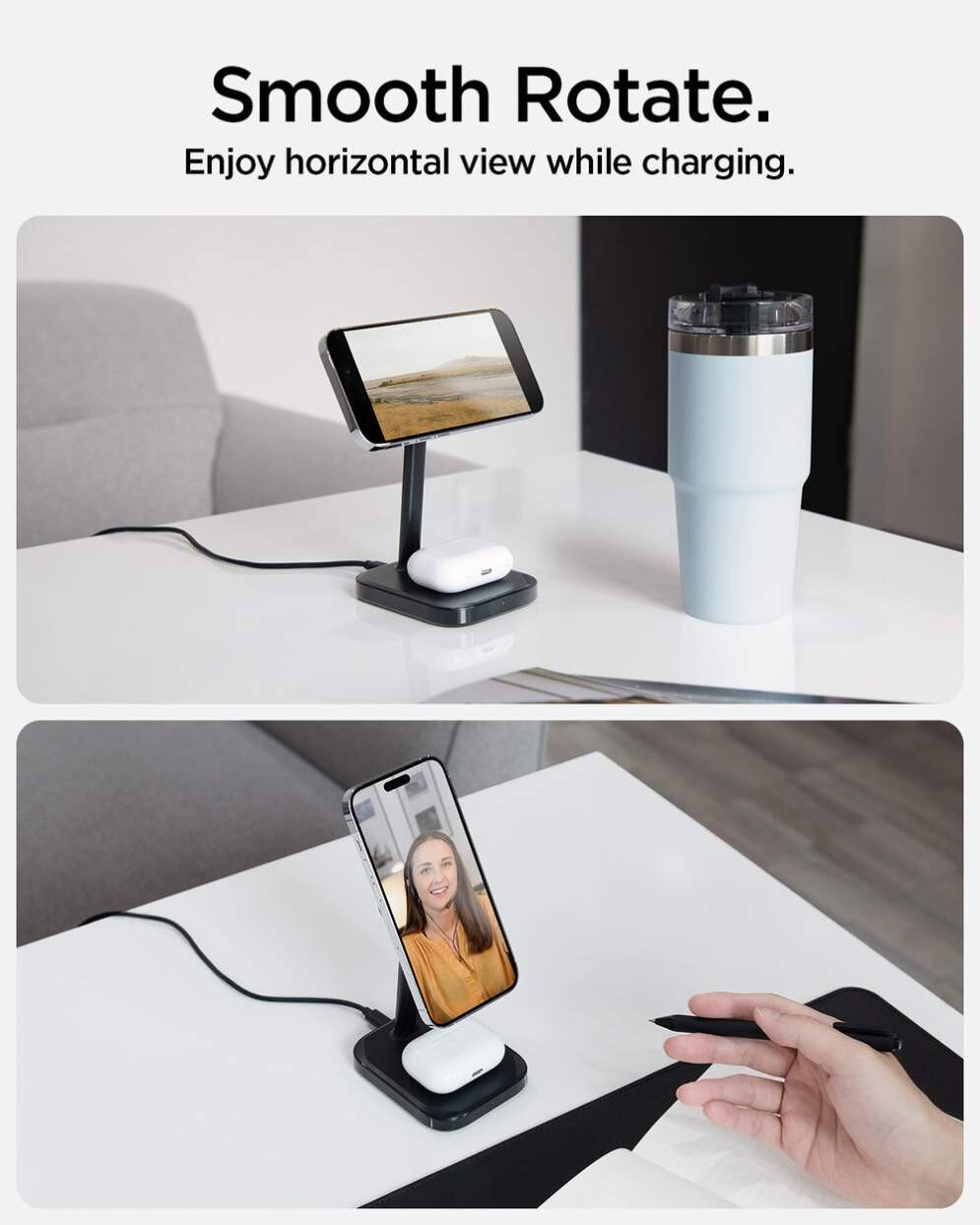 Buy Spigen ArcField Dual 7.5W MagFit Wireless Charging Stand online in ...