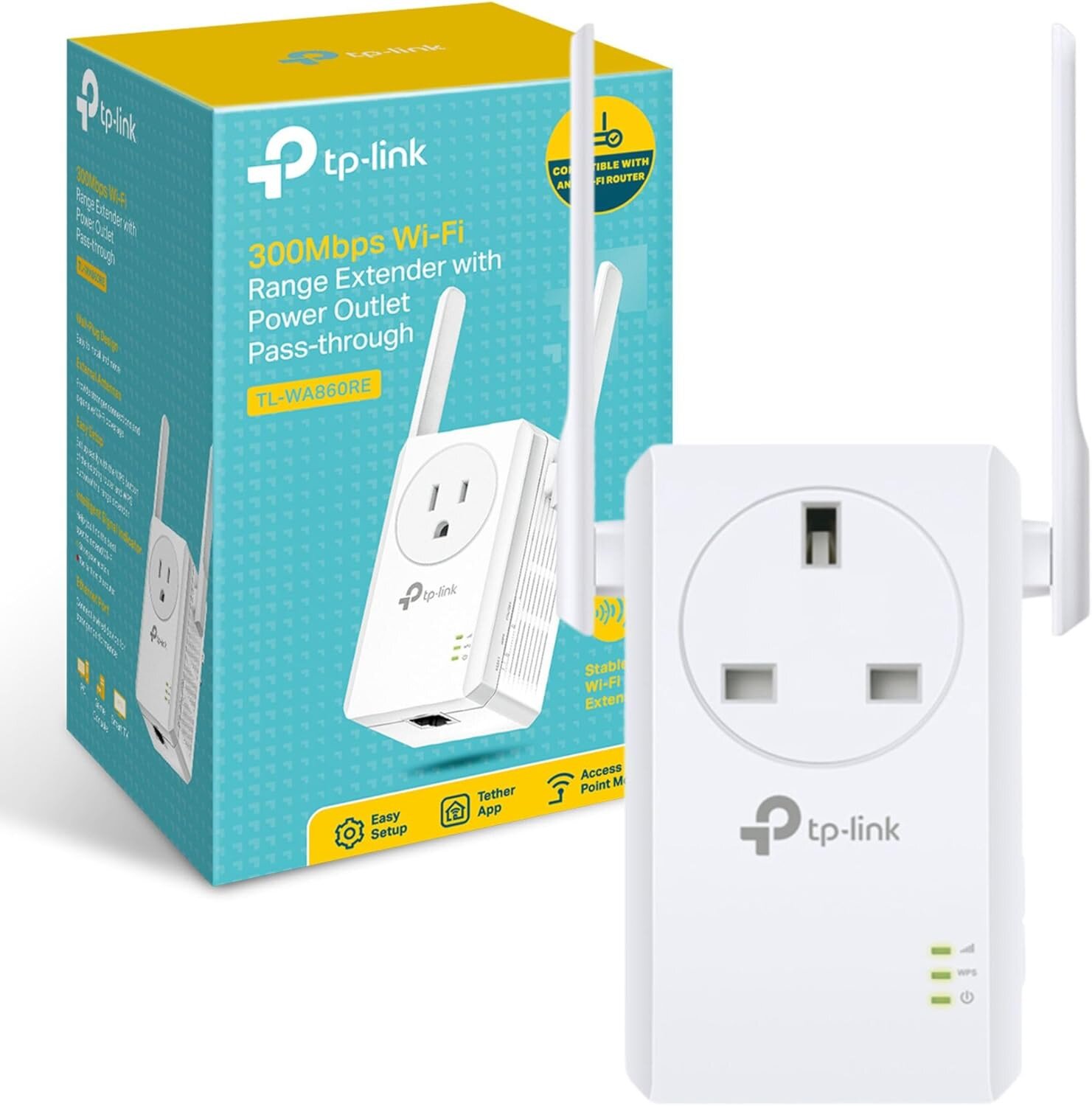 Buy TP-Link 300Mbps Wi-Fi Range Extender with AC Passthrough - GB ...