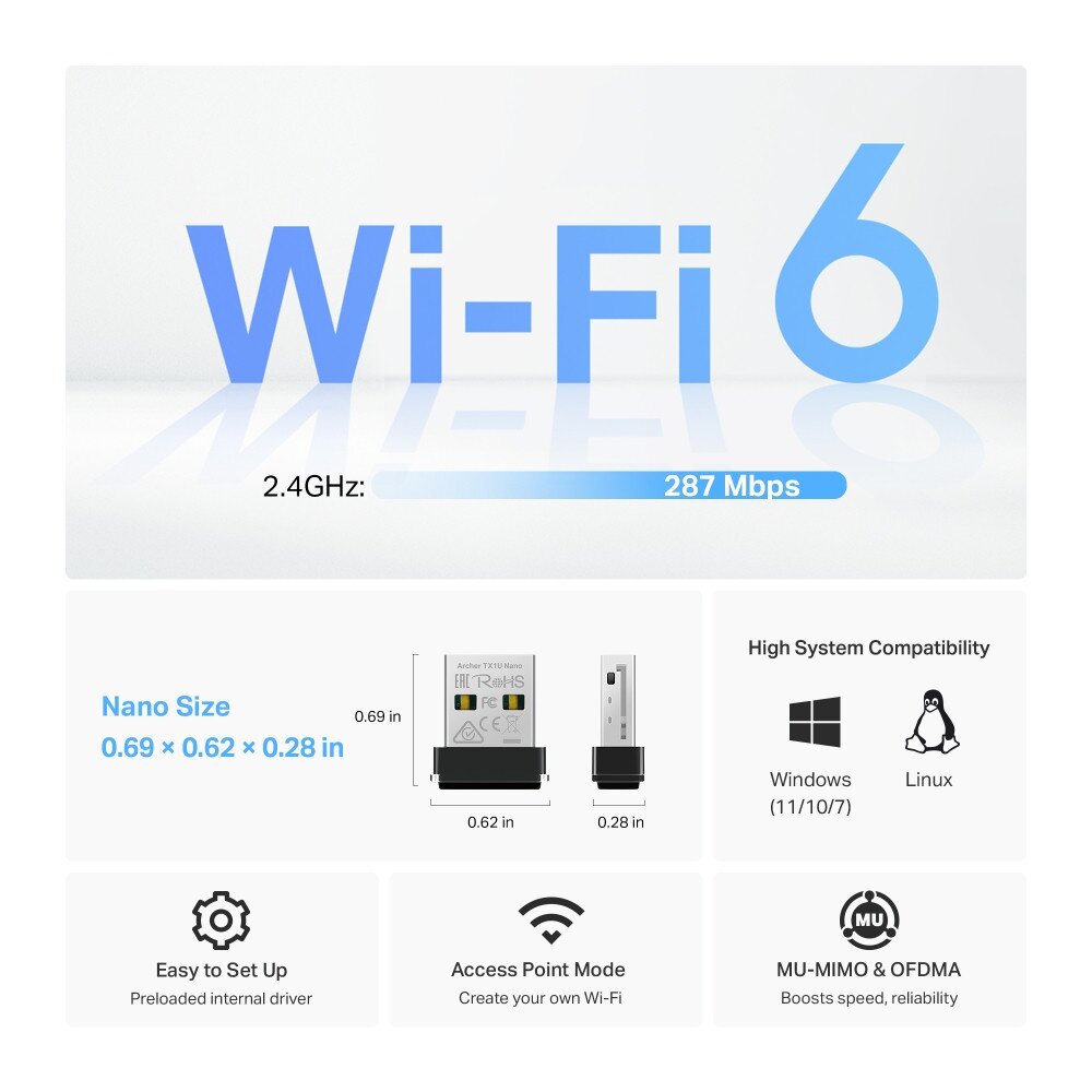 Buy TP-Link AX300 Nano Wi-Fi 6 Wireless USB Adapter online in Pakistan ...