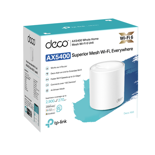 Buy TP-Link Deco X60 AX5400 Whole Home Mesh Wi-Fi 6 Unit - 1-Pack ...